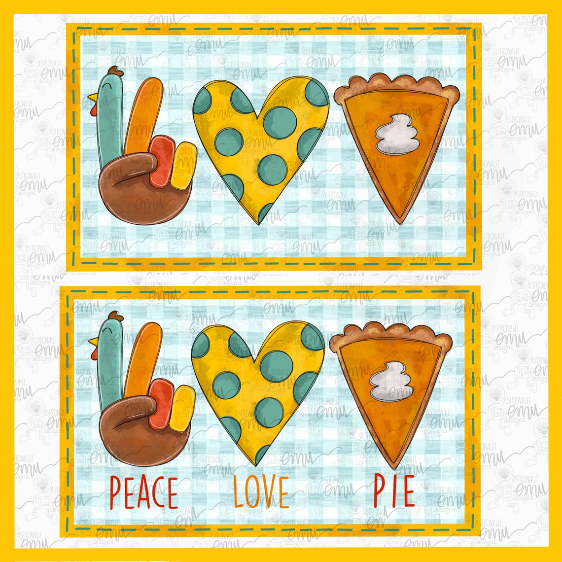 2 Files Peace Love and Pie PNG File | Etsy