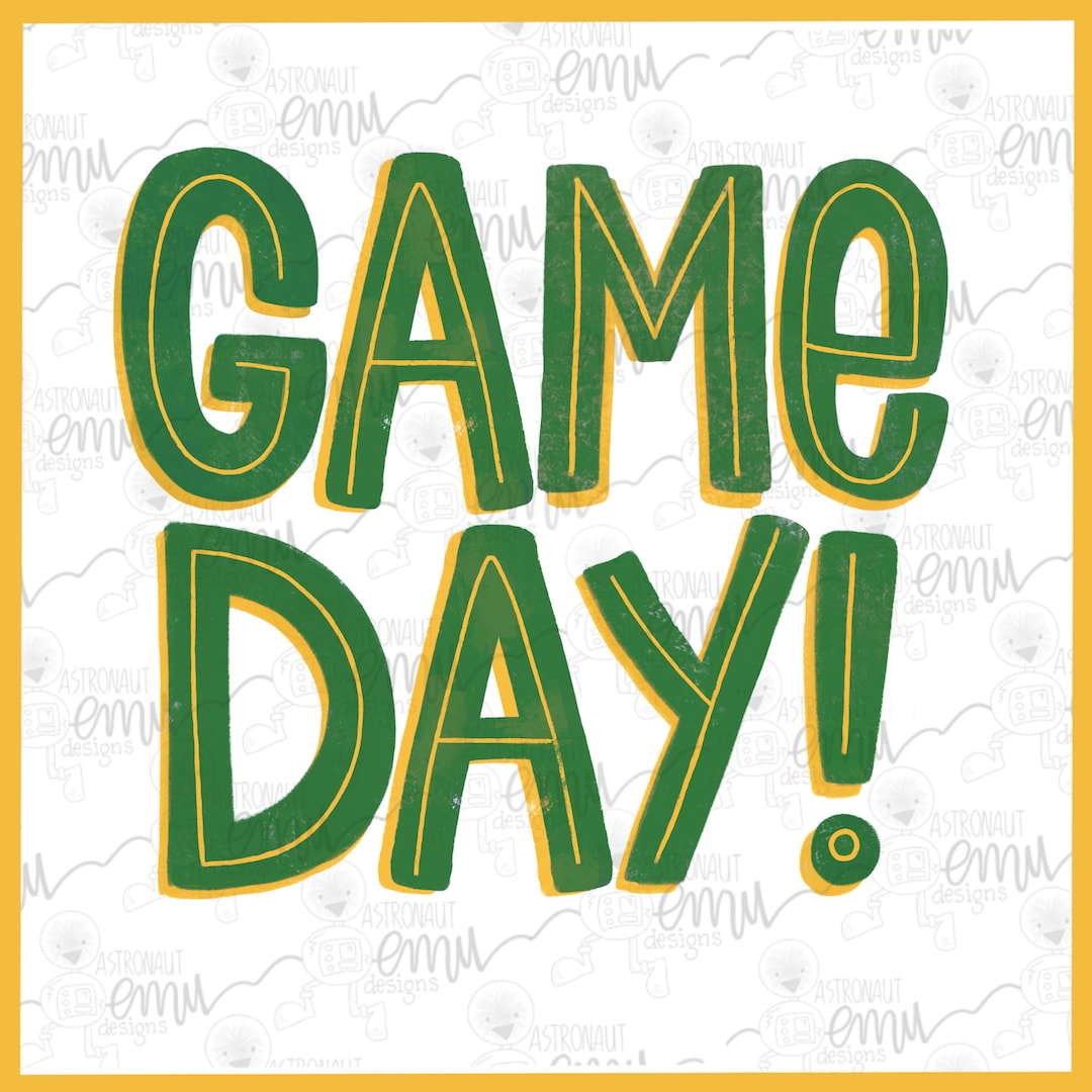 Green Gold Game Day PNG File, Game Day Sublimation File - Etsy