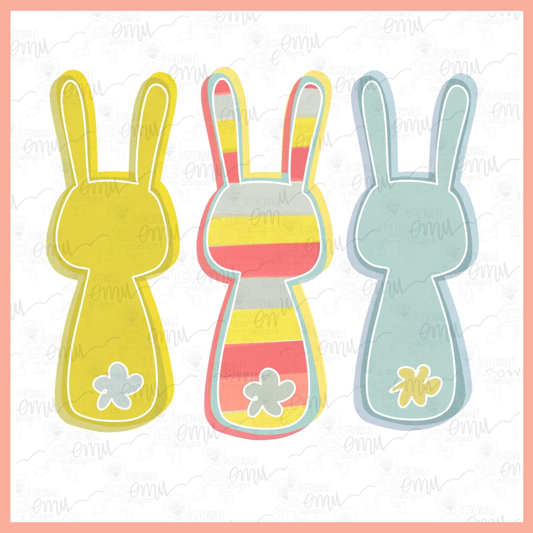 Girls Easter PNG File, Bunny Trio 1 - Etsy