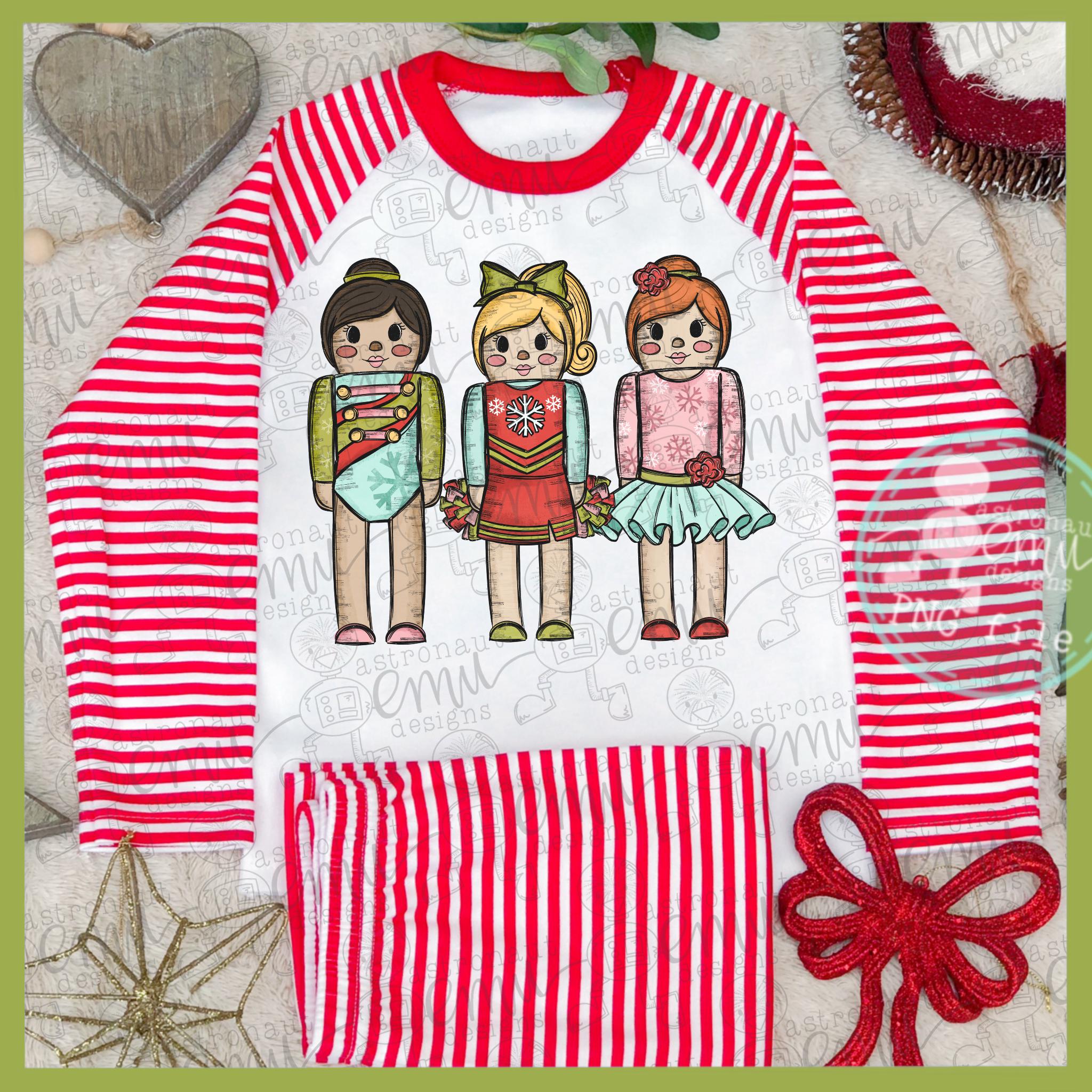 Girly Nutcrackers PNG File, Christmas Sublimation File, Cheerleader ...