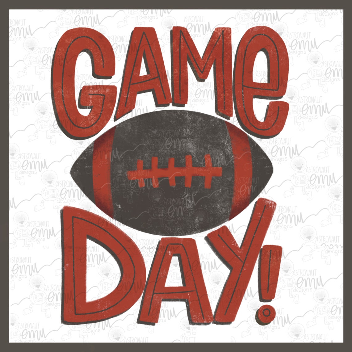 Game Day PNG File Red and Charcoal Letters - Etsy