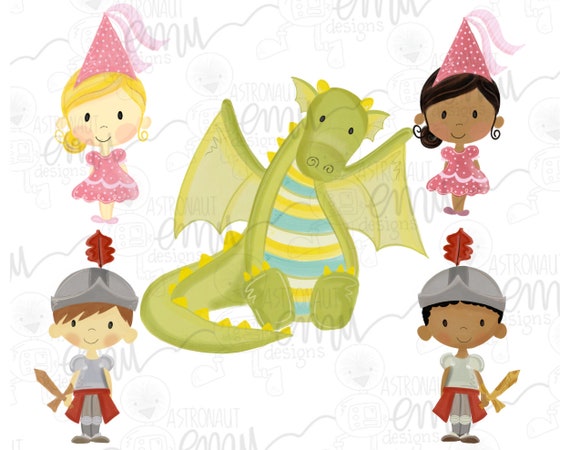 5 files Fairytale PNG Princess Knight Dragon | Etsy
