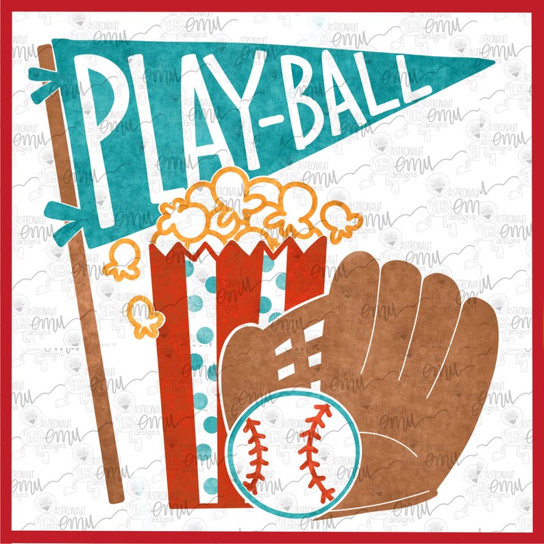 Play Ball Png File Cute Baseball Sublimation File | Etsy