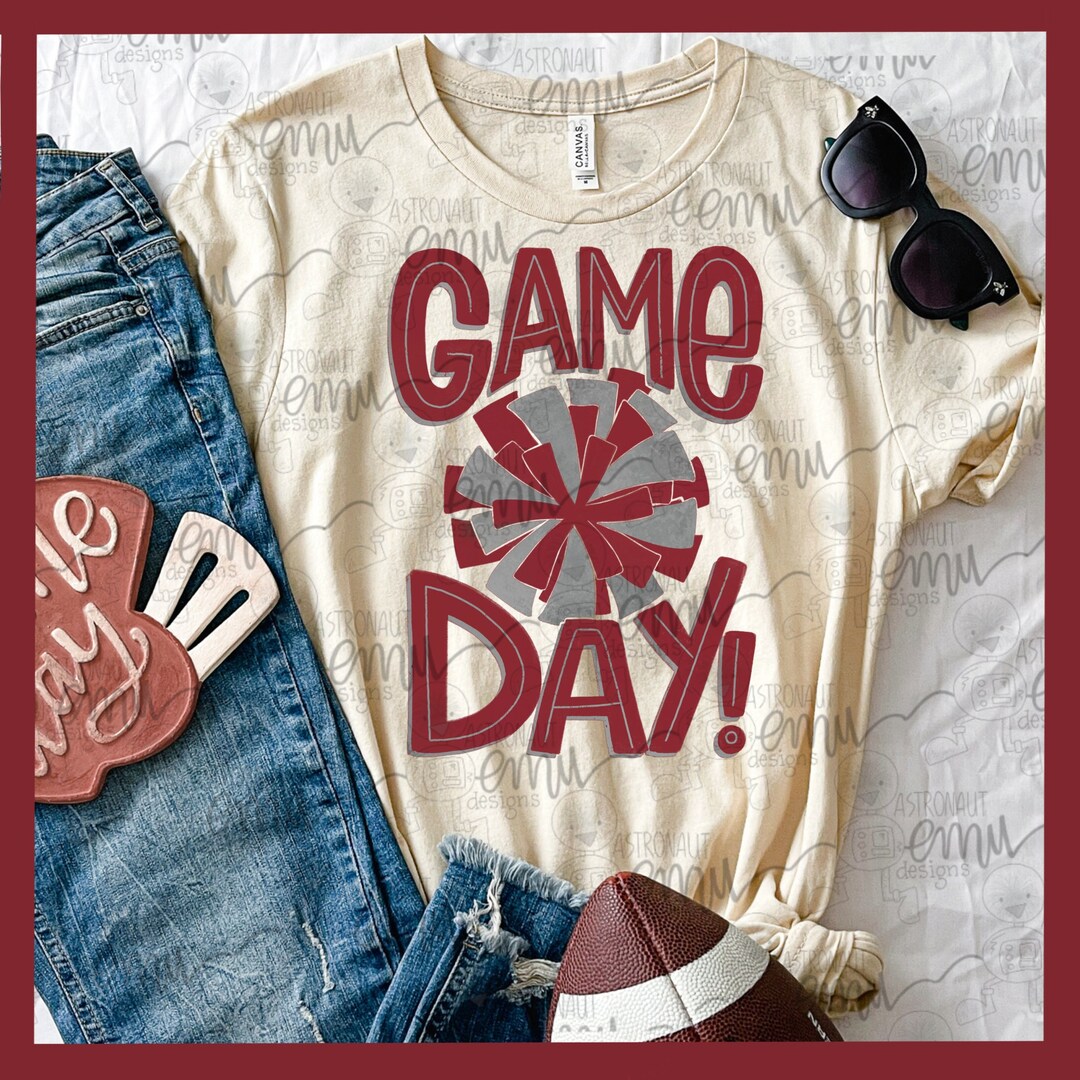 Gray and Maroon Game Day PNG File - Etsy