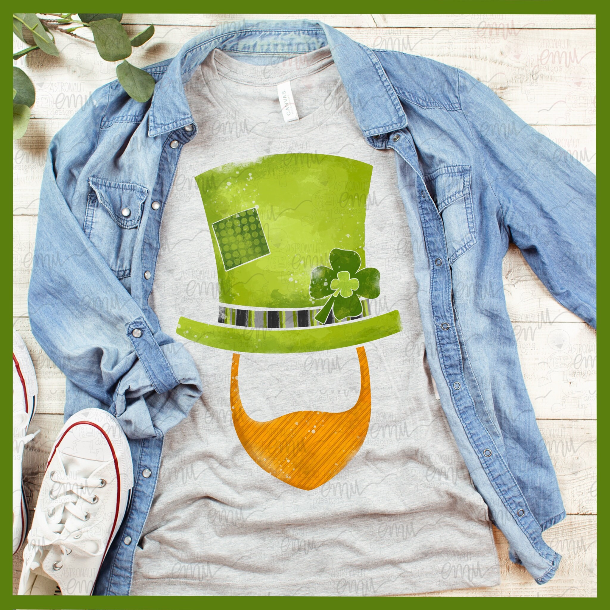 Leprechaun Hat and Beard PNG File St. Patricks Day | Etsy