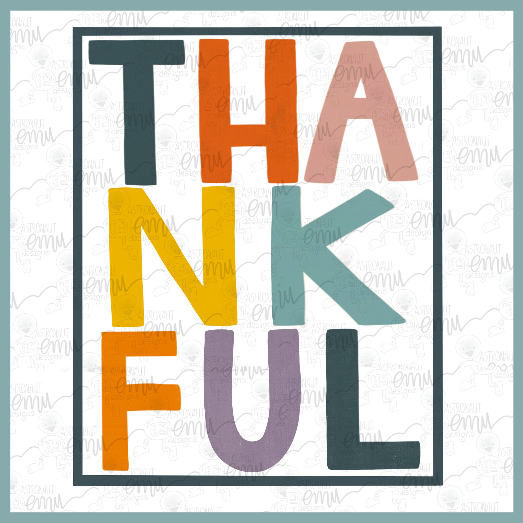 Colorful Thankful PNG File, Thanksgiving Sublimation File - Etsy