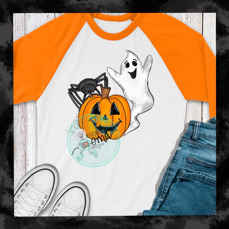 Halloween PNG File Pumpkin Ghost Spider Sublimation File | Etsy