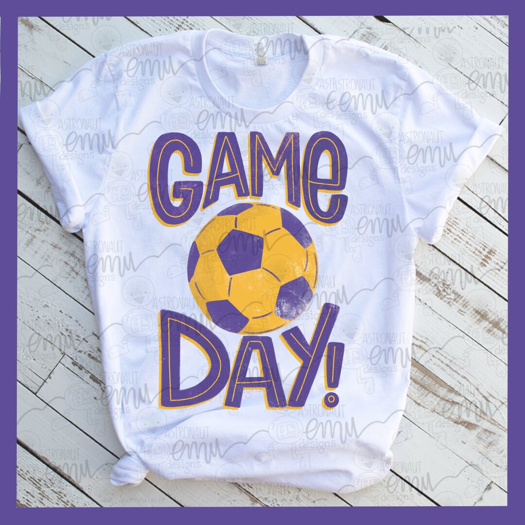 Purple and Gold Game Day PNG File, Soccer Sublimation File - Etsy