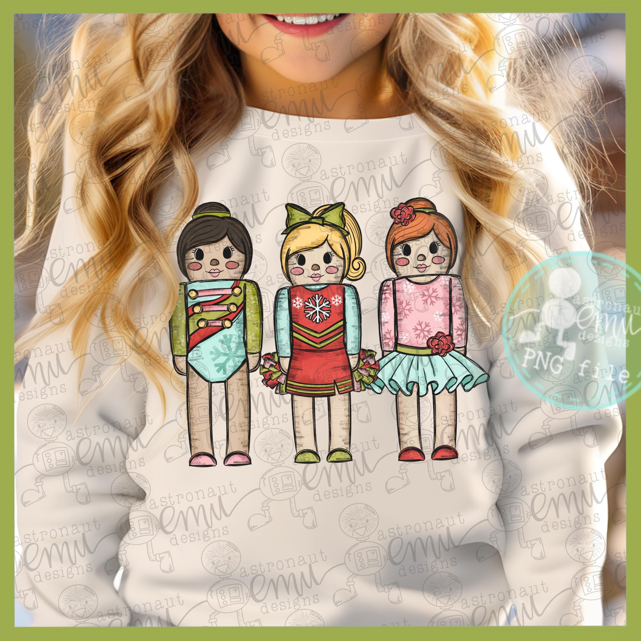 Girly Nutcrackers PNG File, Christmas Sublimation File, Cheerleader ...