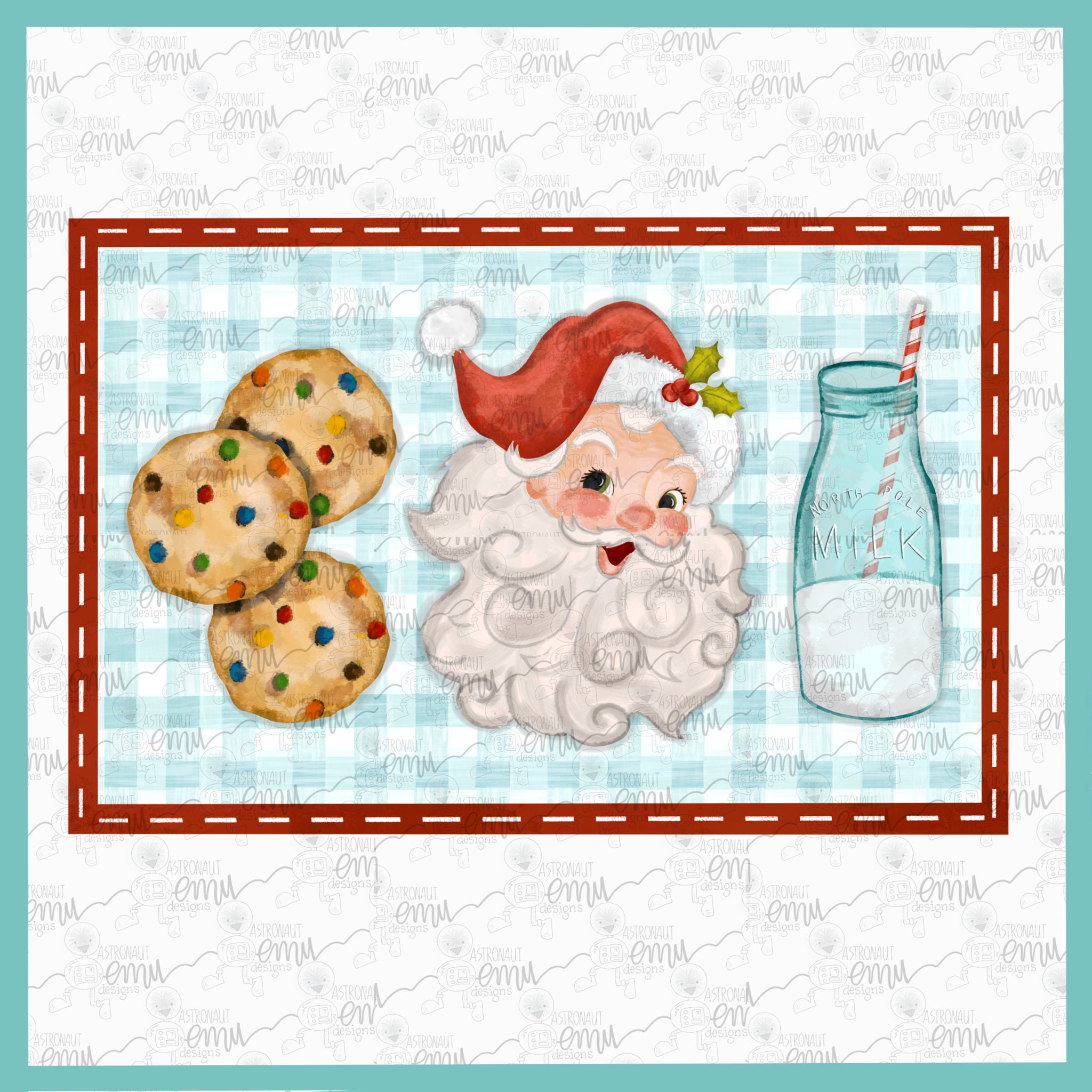 3 Files Milk and Cookies With Santa PNG candy Chips - Etsy