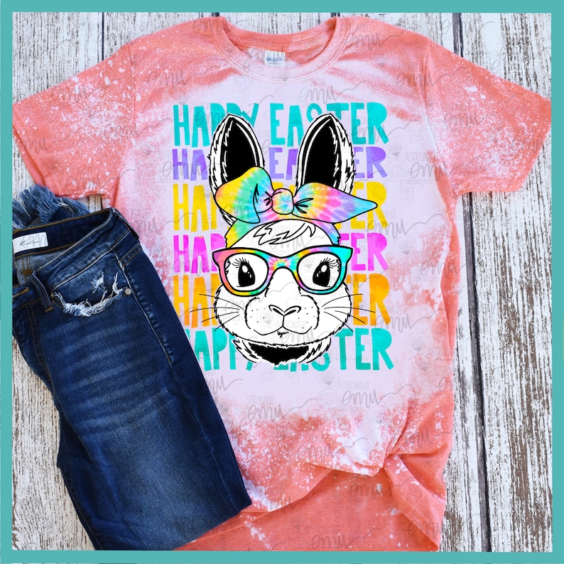 Easter Bunny PNG File Tie Dye Rabbit Sublimation File - Etsy