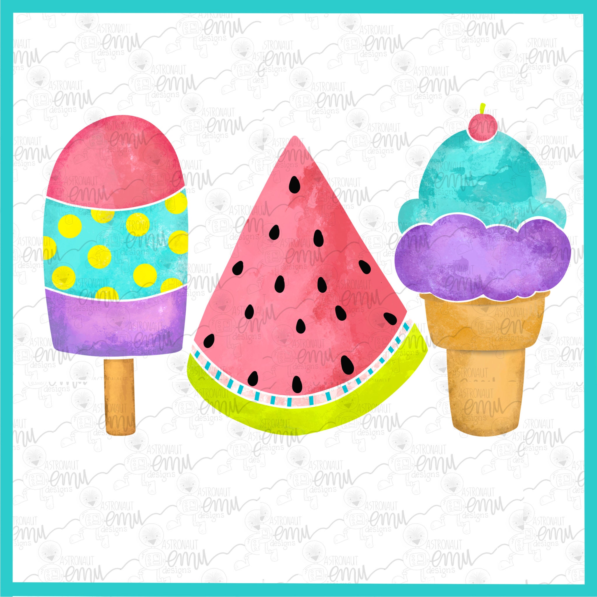 2 Files, Summer Treats Trio PNG, Summer Sweet Treats Sublimation File ...
