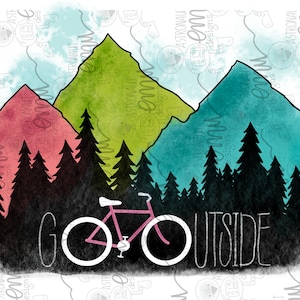 Go Outside Png File, Mountains, Bicycle - Etsy