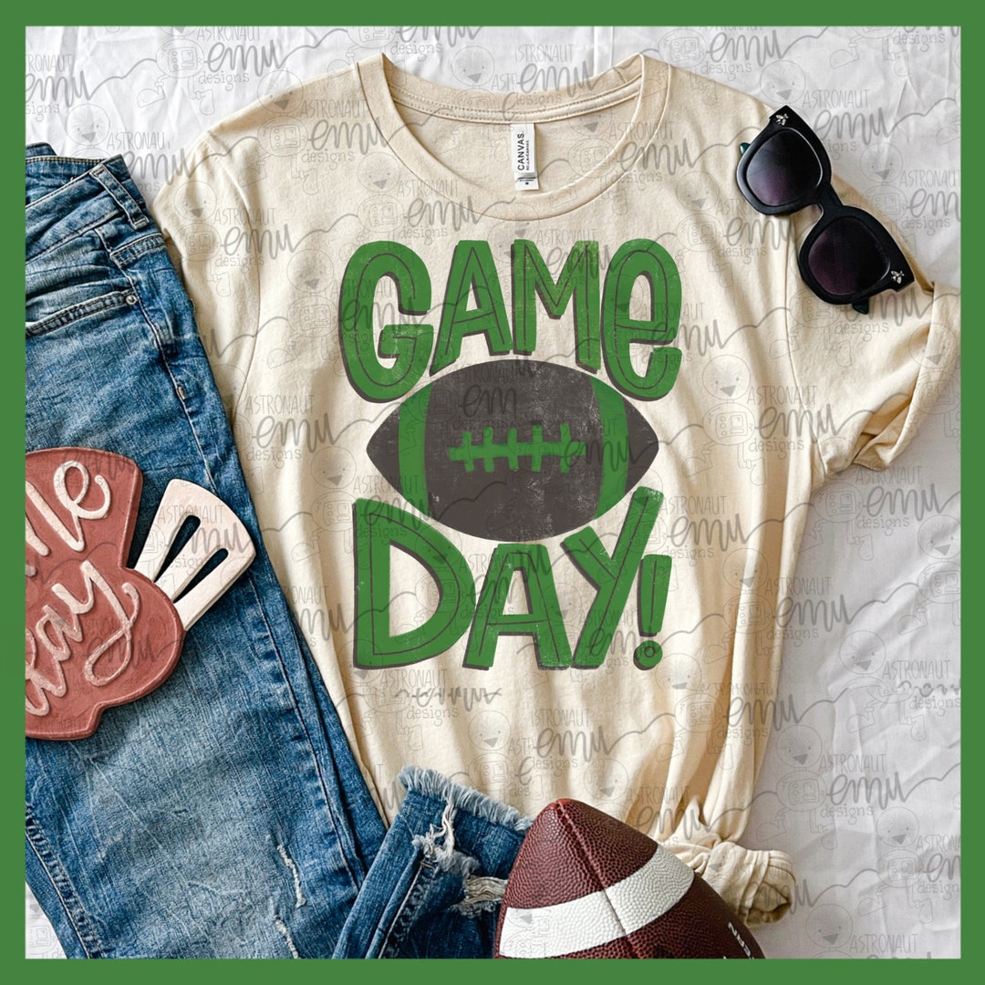 Game Day PNG, Green and Gray Letters - Etsy