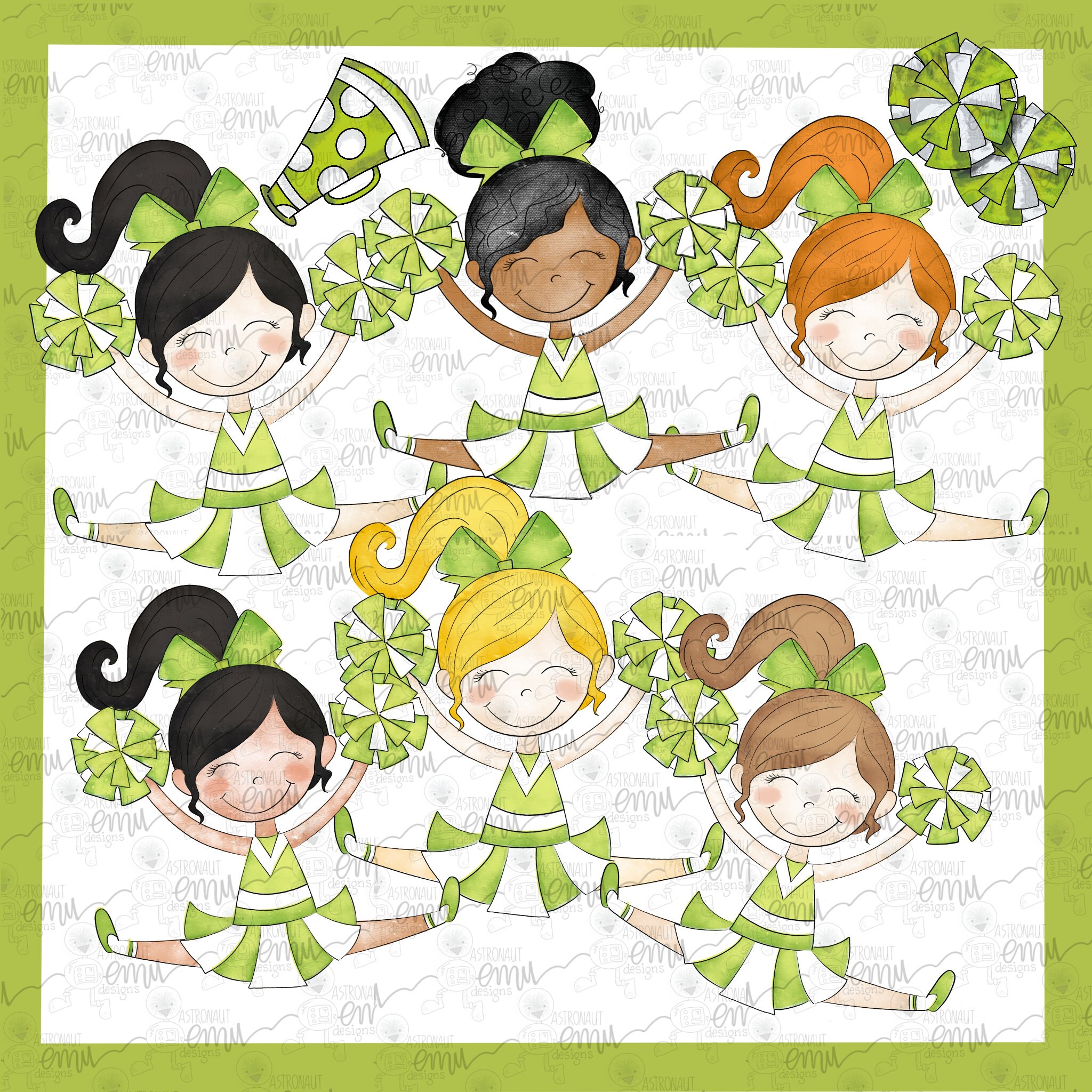8 Files Green Cheerleader PNG - Etsy UK