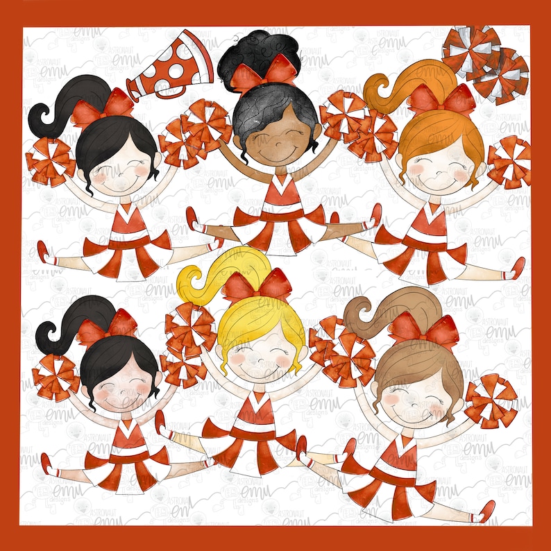 8 Files Red Cheerleaders PNG - Etsy