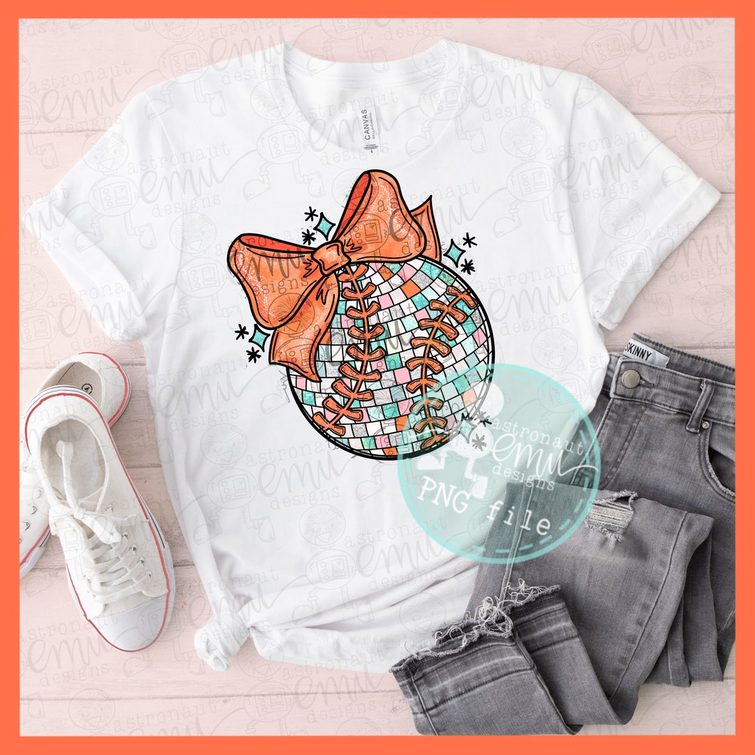 Disco Ball Baseball PNG File, Girl’s Baseball Sublimation File - Etsy