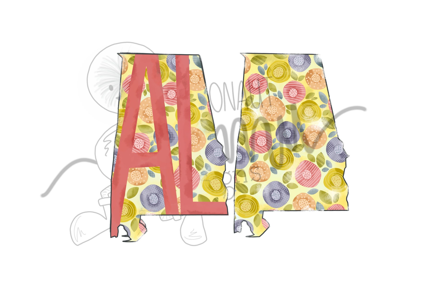 Alabama State Outline PNG File US States Sublimation - Etsy