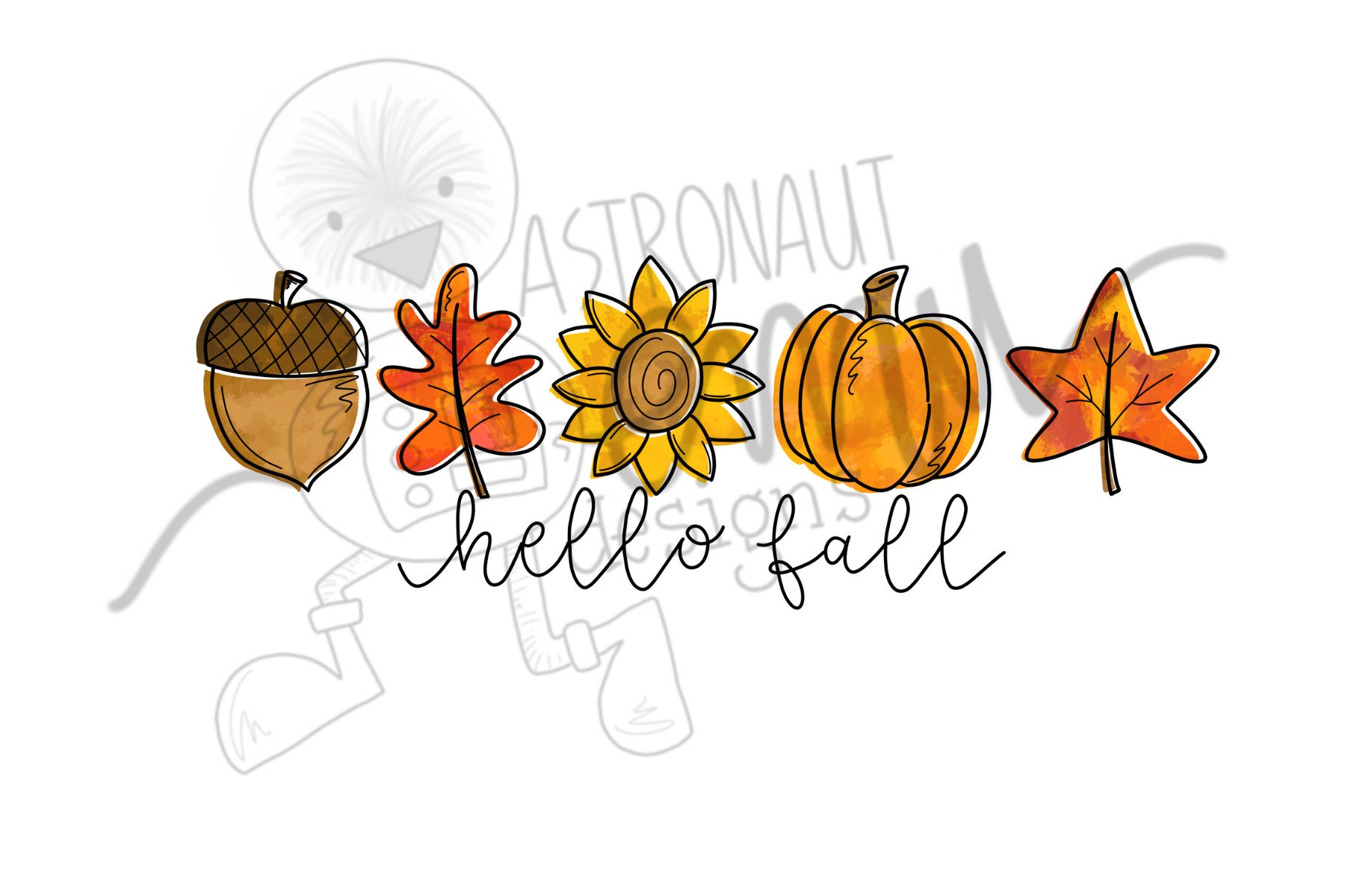2 Files Happy Fall PNG Fall Doodles PNG File Fall - Etsy