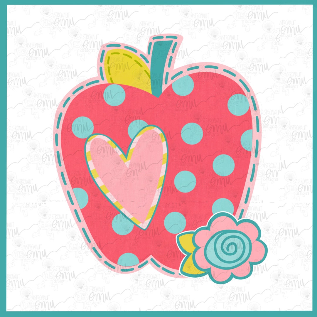 Patchwork Apple PNG, Cute Girls Backto School Sublimation File - Etsy
