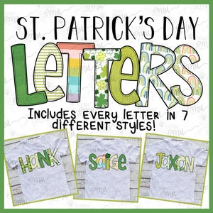 St. Patrick’s Day Letters PNG Files, Sublimation Letters - Etsy