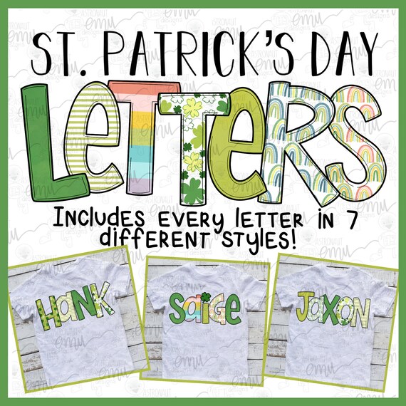 St. Patricks Day Letters PNG Files Sublimation Letters - Etsy