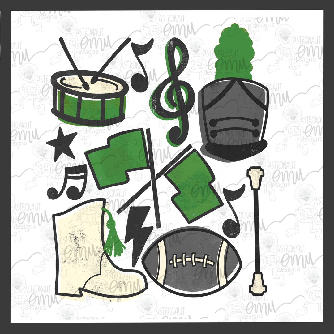 Marching Band PNG File, Green, Sublimation - Etsy