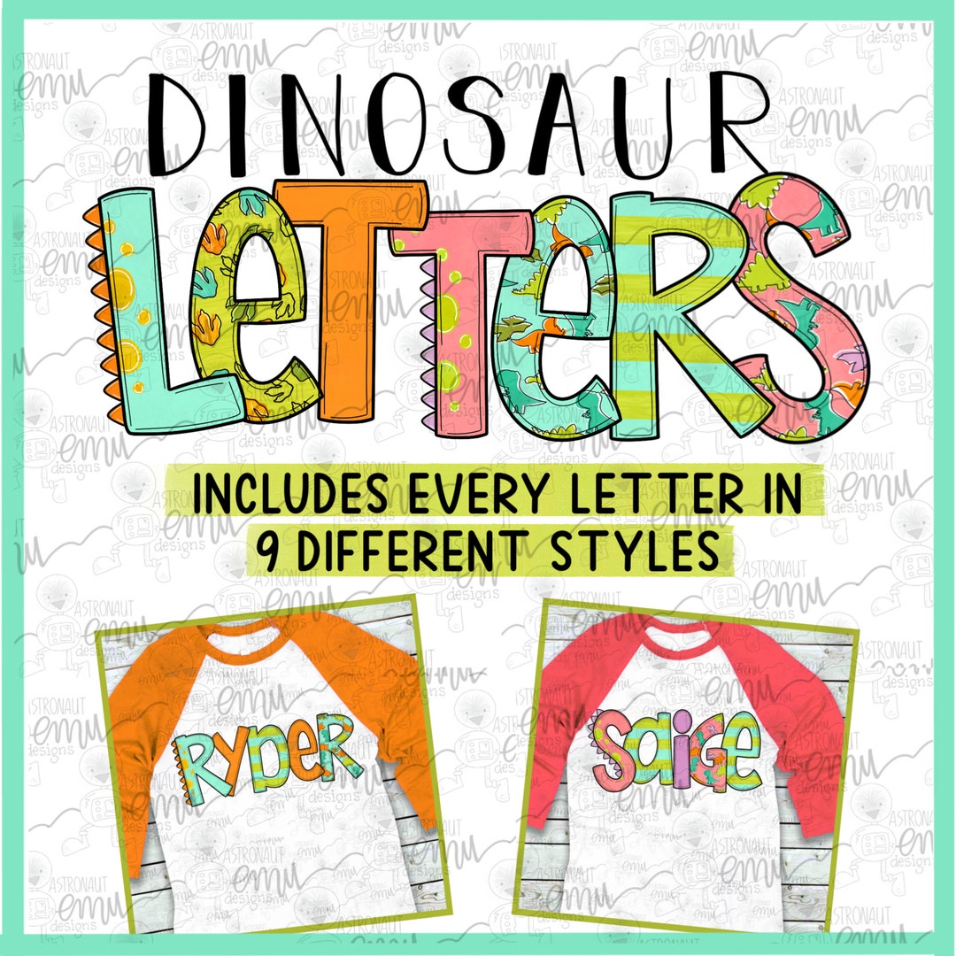 Dinosaur Letter PNG Files - Etsy