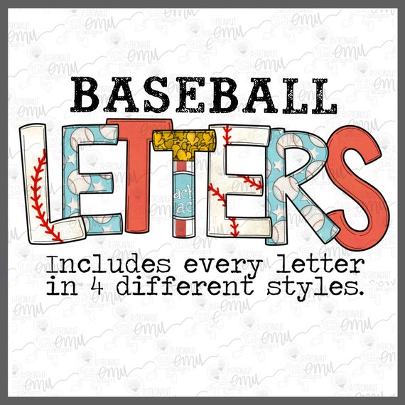 Baseball Letter PNG Files - Etsy