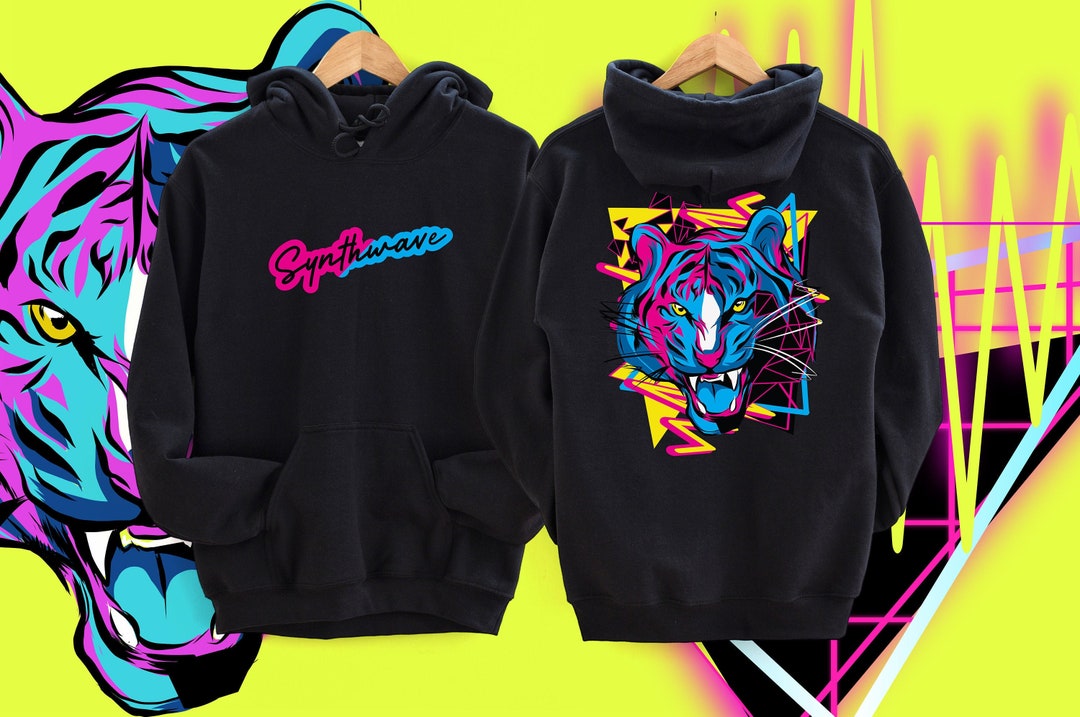 Vaporwave Hoodie, Synthwave, Cyberpunk Clothing, Harajuku Hoodie, Black ...