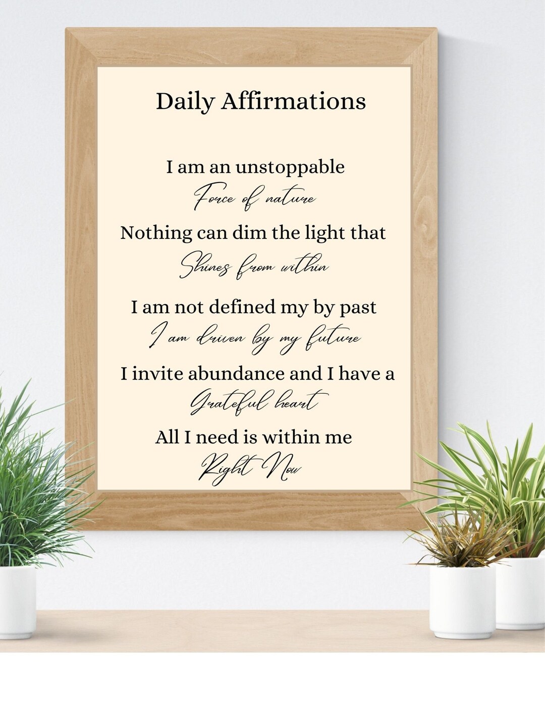 Affirmations Wall Art, Printable Daily Affirmations Wall Decor, Boho ...