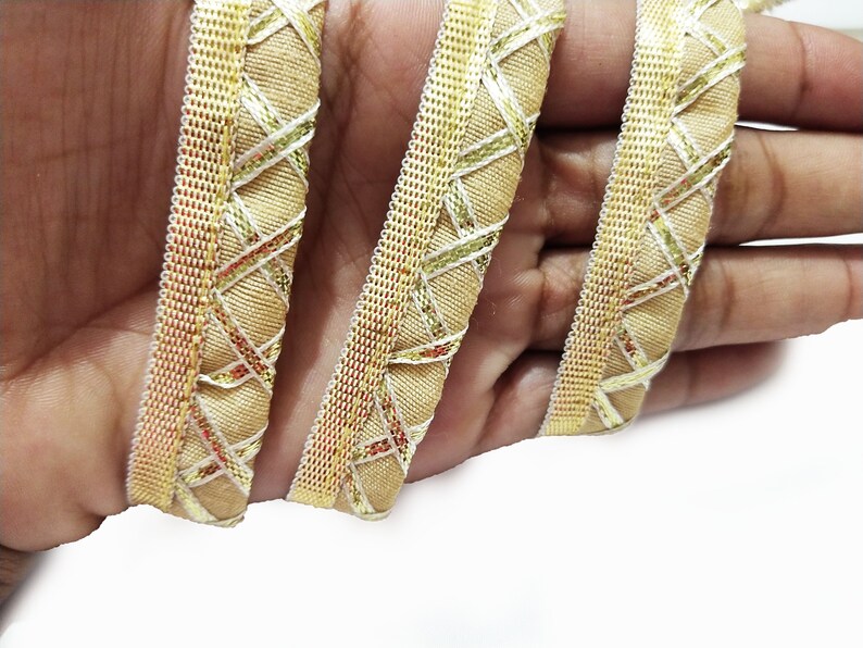 9 Yard of Indian Gold Piping Ribbon Lace Trim With - Etsy