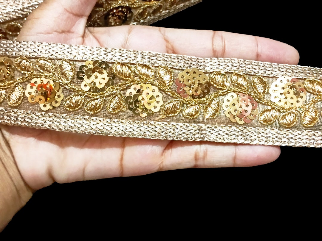 Indian Gold Trim With Embellishments Rose Gold Border - Etsy