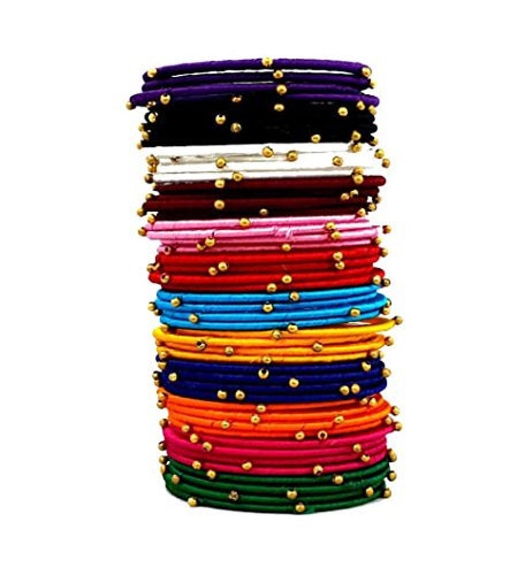 Set of 24 Bangle Handmade Silk Thread Multicolor Bangles for Woman ...