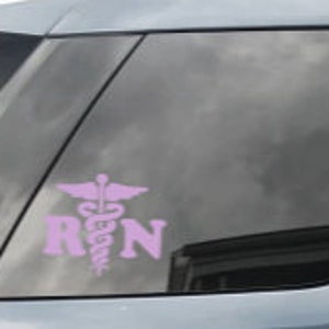 Nurse RN Caduceus Car Decal-nurses Bumper Sticker-healthcare Worker ...