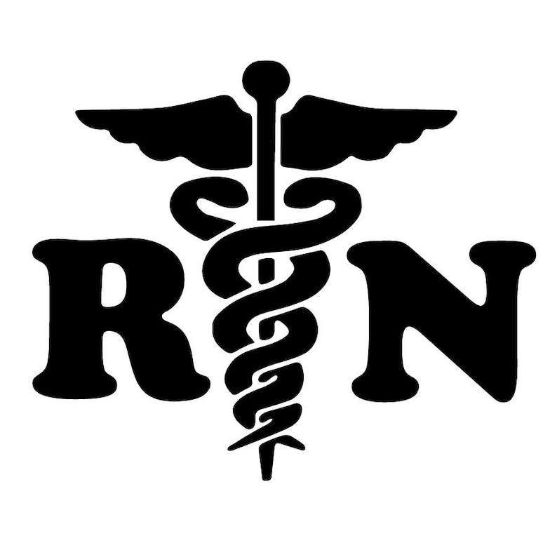 Nurse RN Caduceus Car Decal-nurses Bumper Sticker-healthcare Worker ...