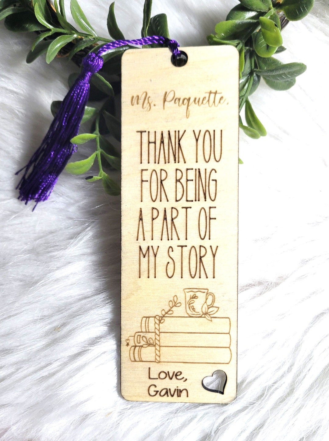 Teacher Bookmarks-thank You for Being A Part of My Story-personalized ...