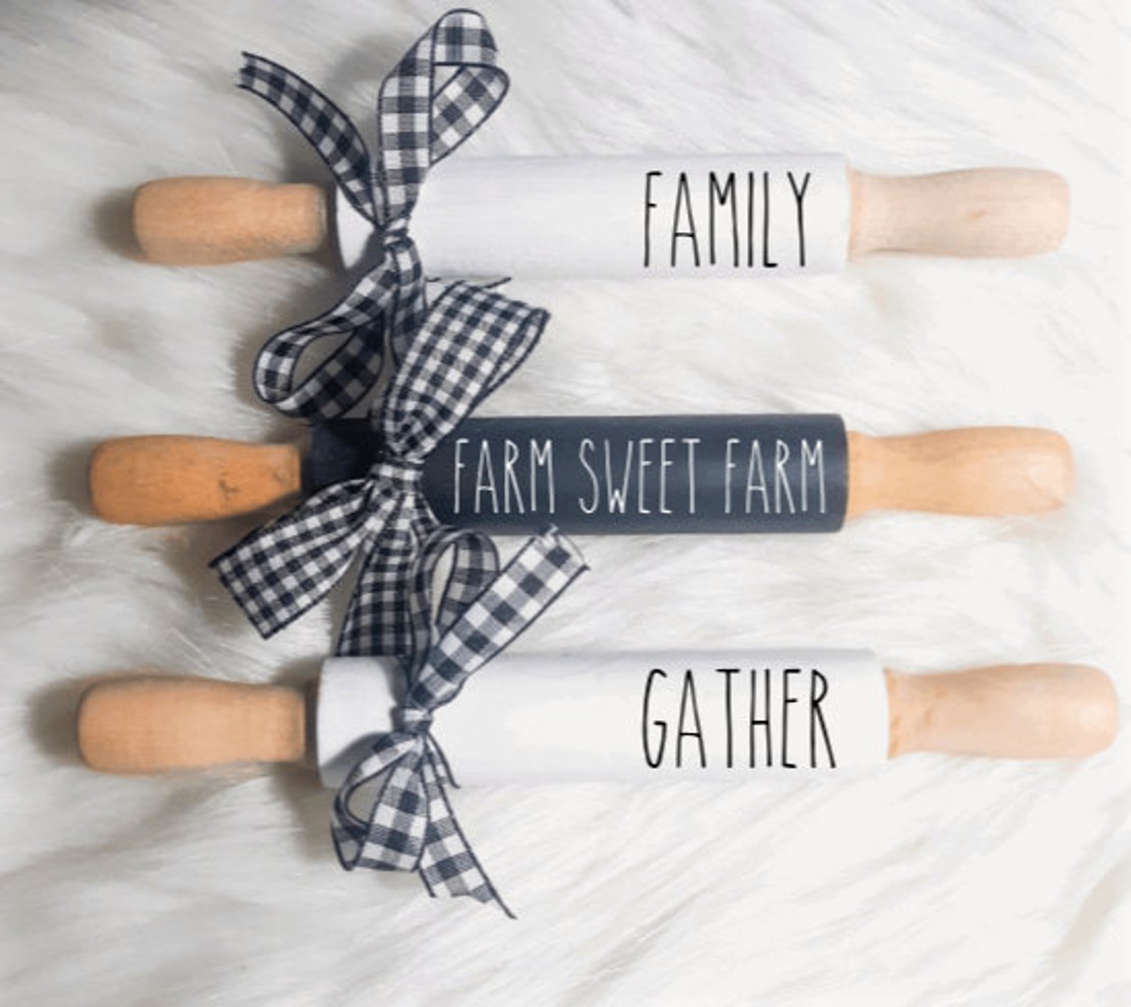 Mini Farmhouse Rolling Pins-rae Dunn Inspired-farmhouse - Etsy