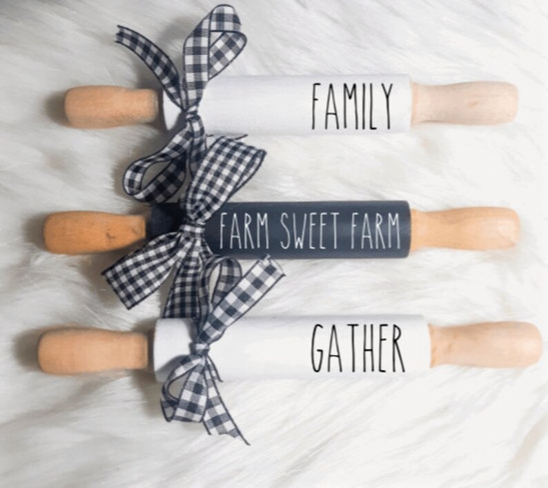 Mini Farmhouse Rolling Pins-rae Dunn Inspired-farmhouse - Etsy