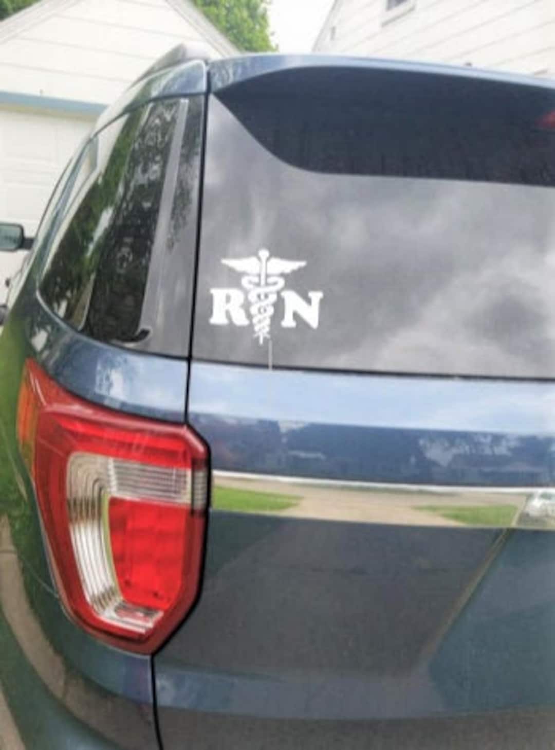 Nurse RN Caduceus Car Decal-nurses Bumper Sticker-healthcare Worker ...