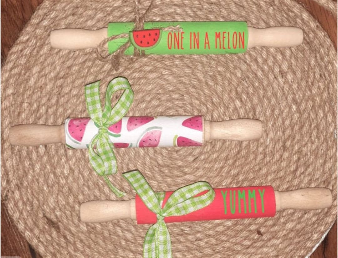 Watermelon Mini Rolling Pins-watermelon Theme Three Tiered Tray ...