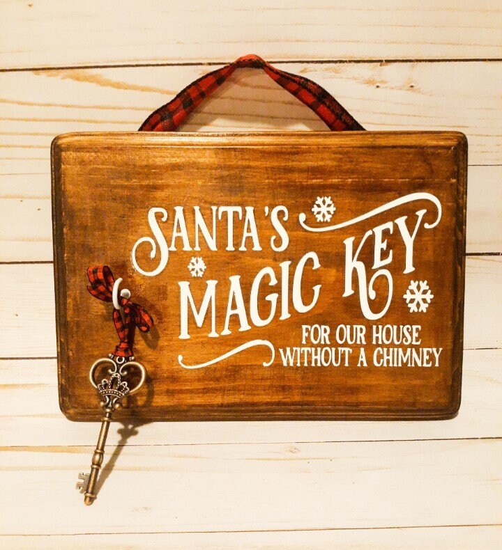 Santa's Magic Key Wooden Sign | Etsy