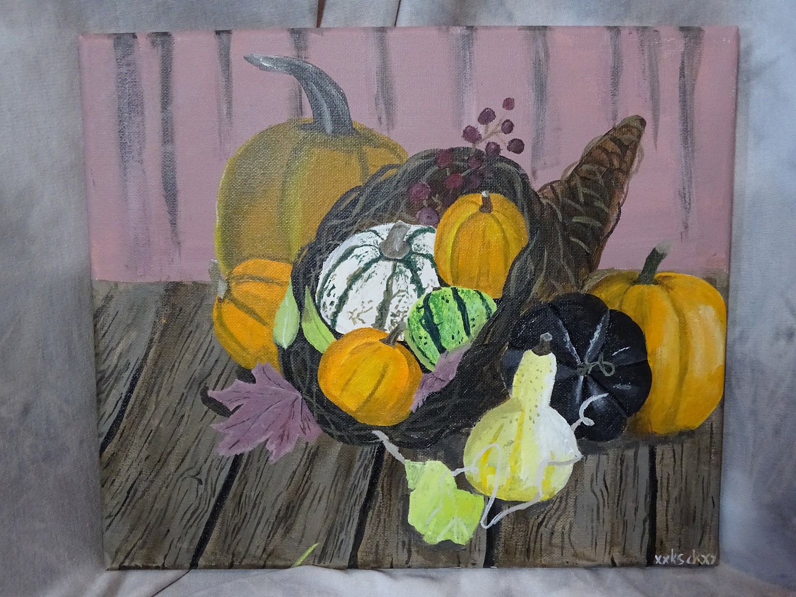 Fall Cornucopia Acrylic Painting | Etsy