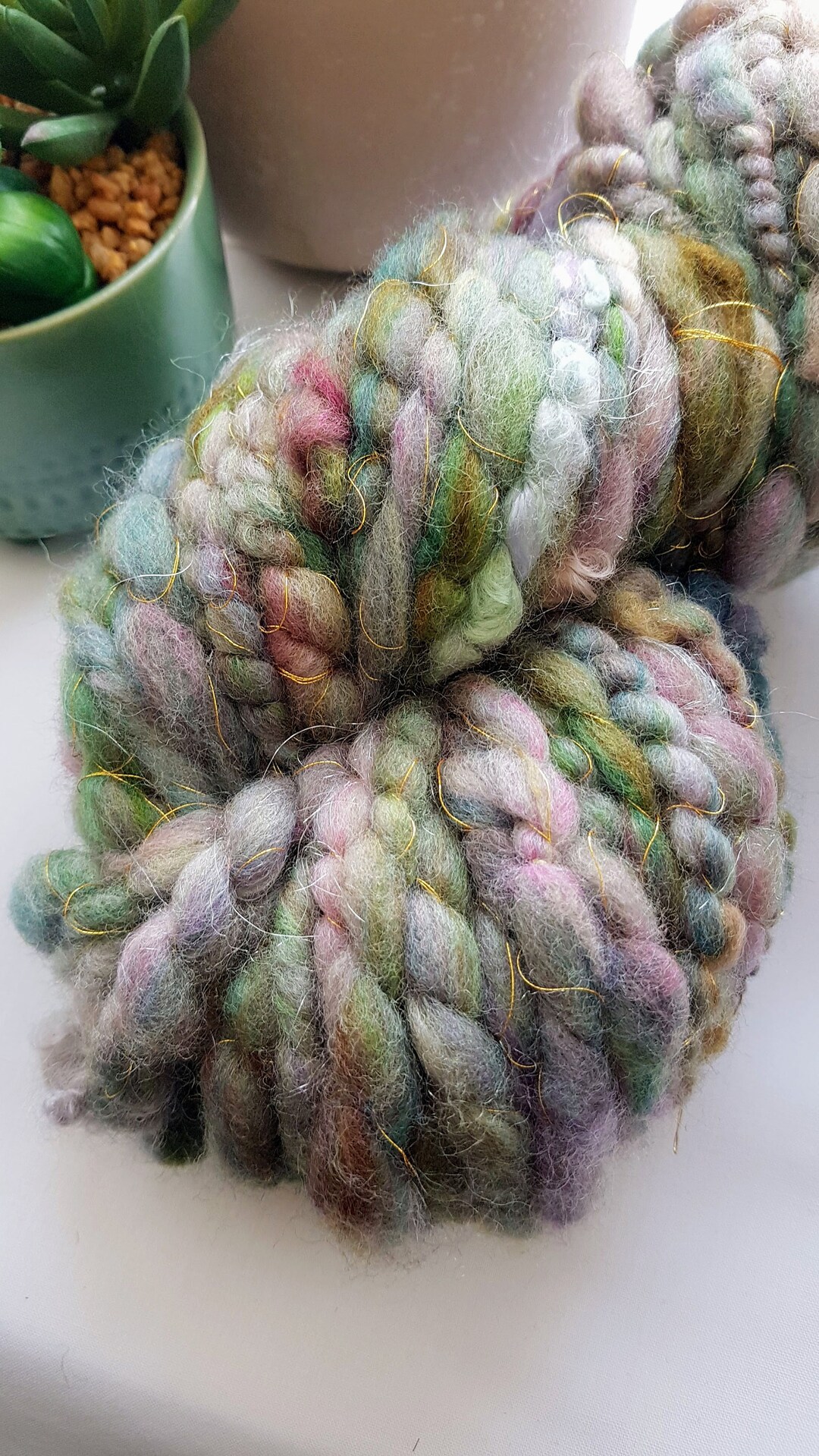 Hand Spun, Hand Dyed, Chunky Art Yarn, 20 Metres 50 Grams. Knitting ...