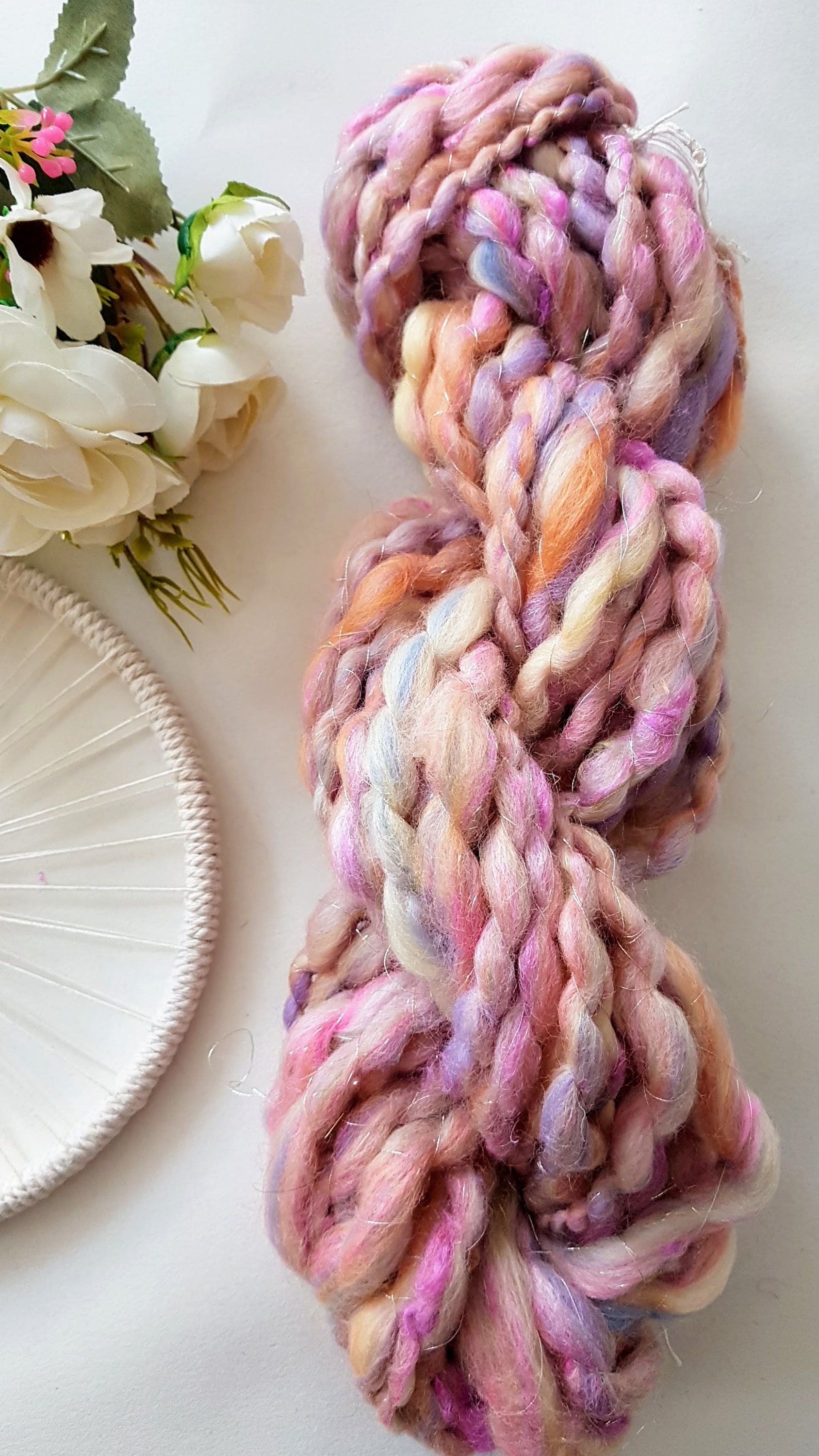 Chunky Handspun Pastel Rainbow Yarn. 50 Grams 18 Metres. - Etsy