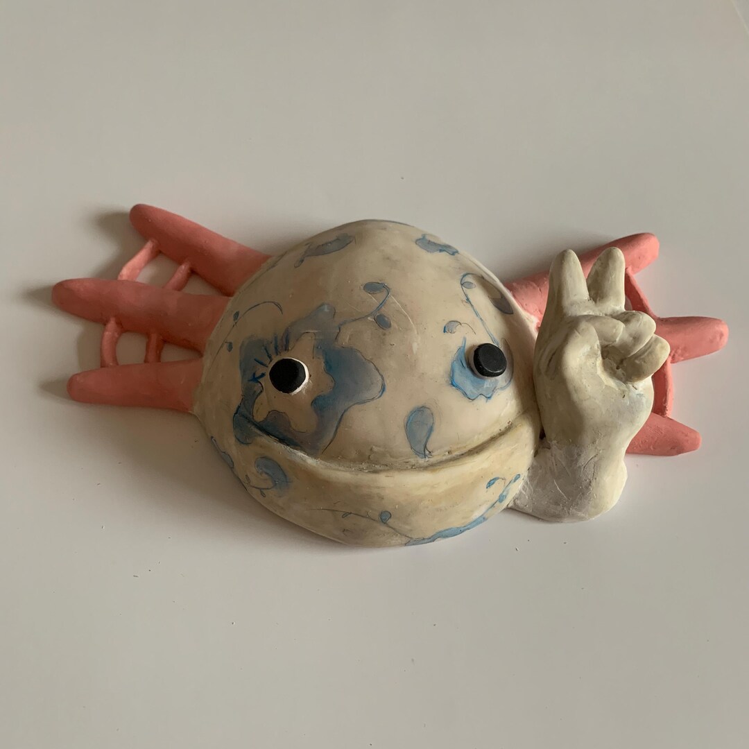 Axolotl Sculpture, Wall Mounted Ceramic.ceramic Axolotl, Ceramic ...