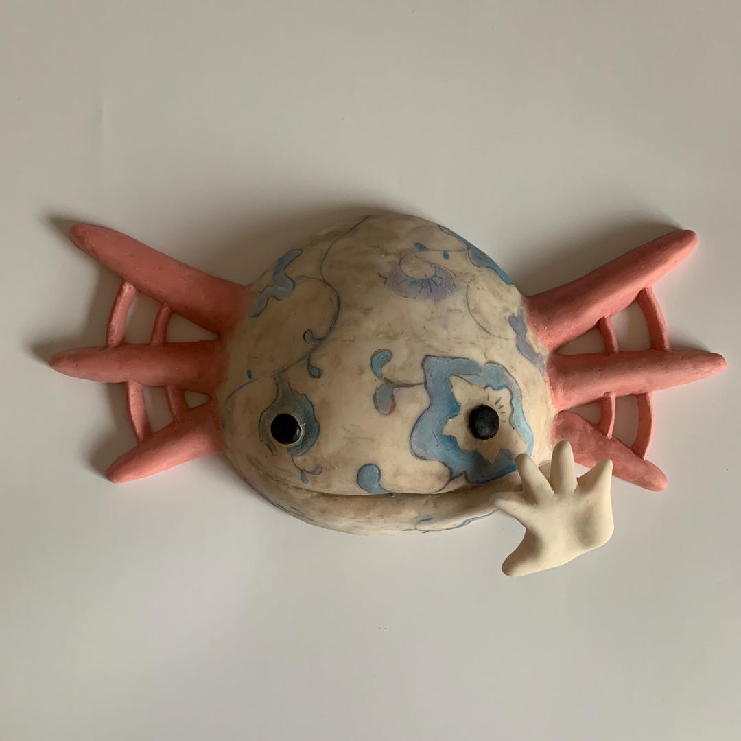 Axolotl Sculpture, Wall Mounted Ceramic.ceramic Axolotl, Ceramic ...