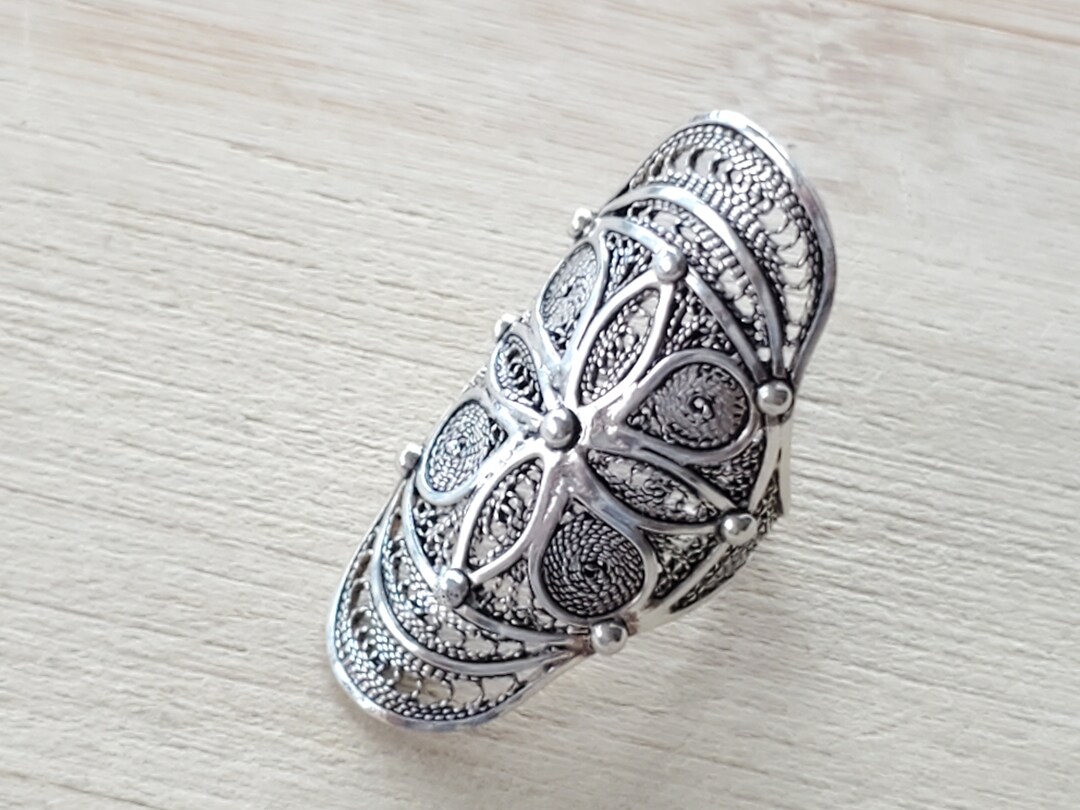 Handmade African Tuareg Filigree Ring Ethnic Tribal Jewelry Silver ...