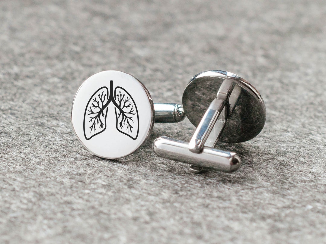 Lungs Cufflinks Doctor Gift Lungs Jewelry Engraved Cuff Links Anatomy ...