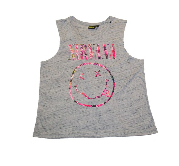 Nirvana Women Tank Top Smiley Face Fully Licensed - Etsy